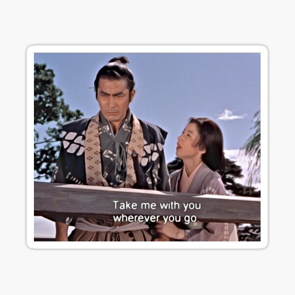 "Miyamoto Musashi & Otsu – Samurai Trilogy Bridge Scene" Sticker for ...