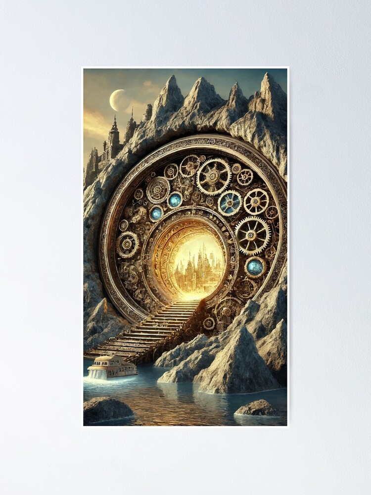 "The Clockwork Gateway: Portal to a Lost Era" Poster for Sale by AbstractAnom | Redbubble