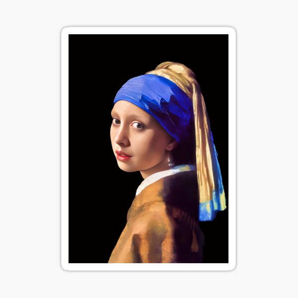 "Girl with Pearl Earring" Sticker for Sale by ArtPixs | Redbubble