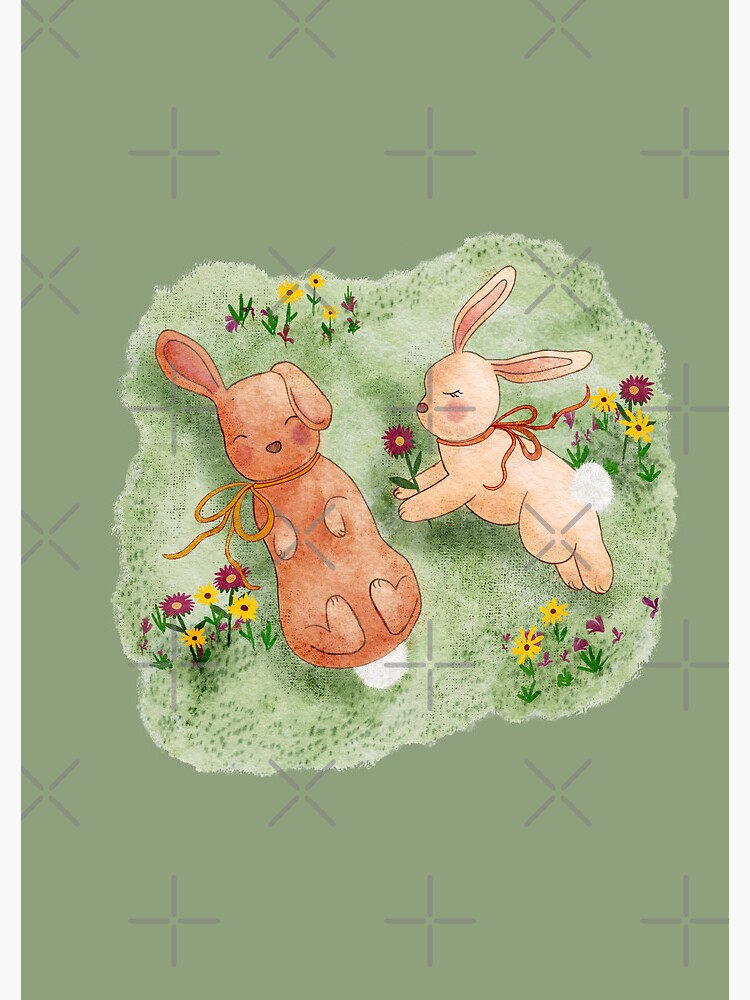 "Cute Spring Bunnies in a Meadow" Journal for Sale by Margo Angermiller ...