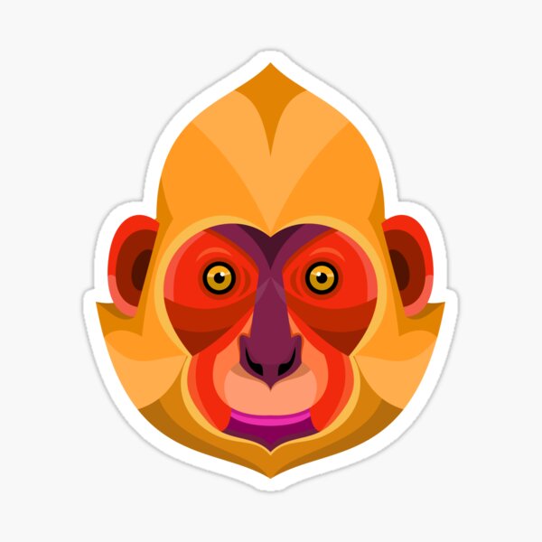 "Golden-headed Langur Flat Icon" Sticker for Sale by patrimonio | Redbubble