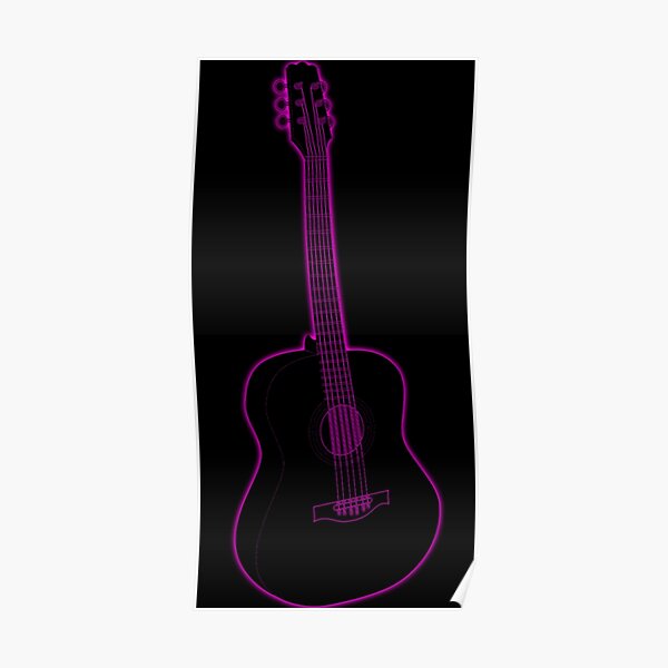 Póster «Silueta de guitarra» de Anteia | Redbubble
