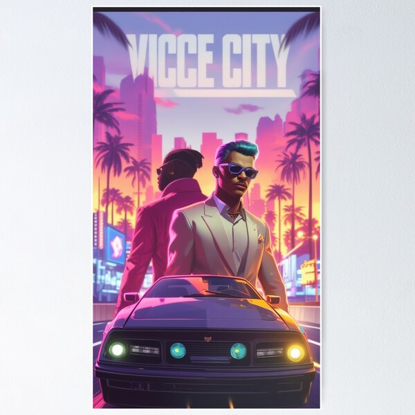 " Neon Vice City Retro Aesthetic – Synthwave Urban Gaming Art" Poster ...