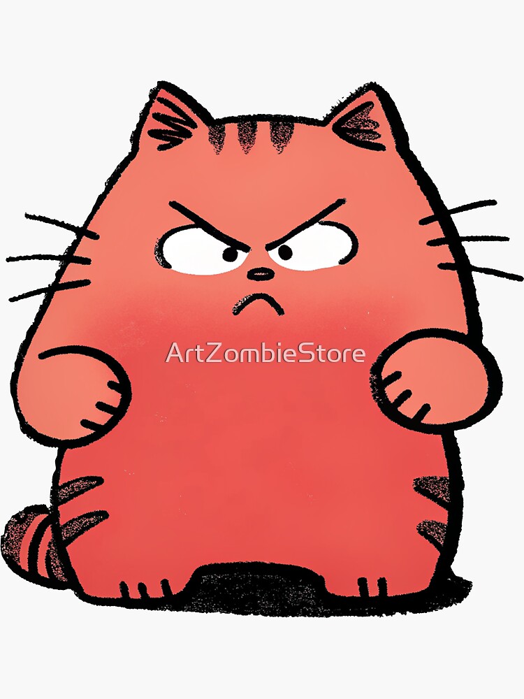"very angry cat" Sticker for Sale by ArtZombieStore | Redbubble