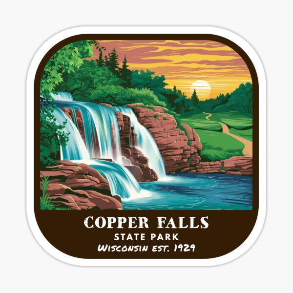 "Vintage Copper Falls State Park (Wisconsin State Park)" Sticker for ...