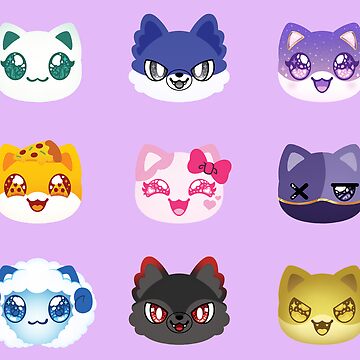 "Aphmau and Friends Meemeow Variants Cat Pattern Version 1" Sticker for ...