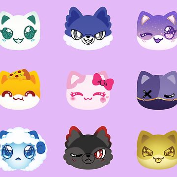 "Aphmau and Friends Meemeow Variants Cat Pattern Version 2" Sticker for ...