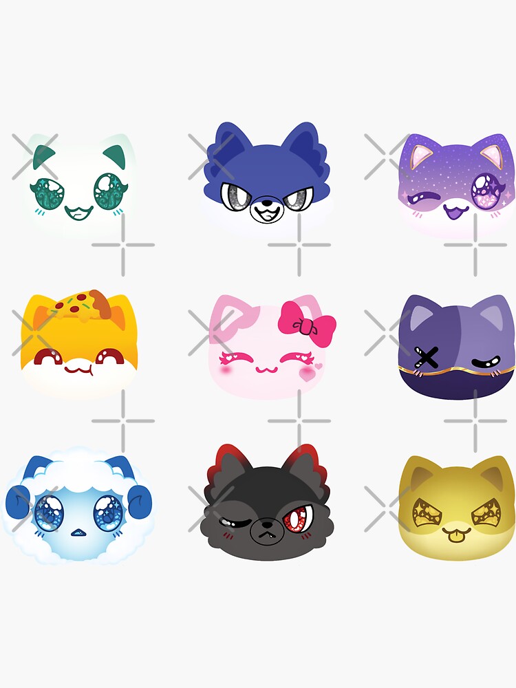 "Aphmau and Friends Meemeow Variants Cat Pattern Version 2" Sticker for ...