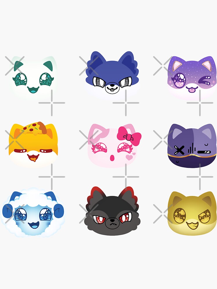 "Aphmau and Friends Meemeow Variants Cat Pattern Version 3" Sticker for ...