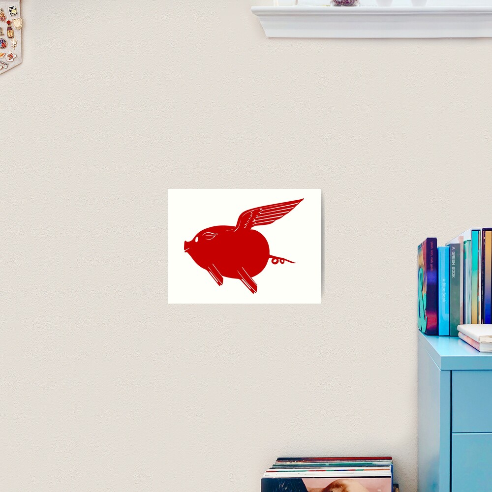"Flying P-Car Red Pig" Art Print for Sale by tfmotorworks | Redbubble