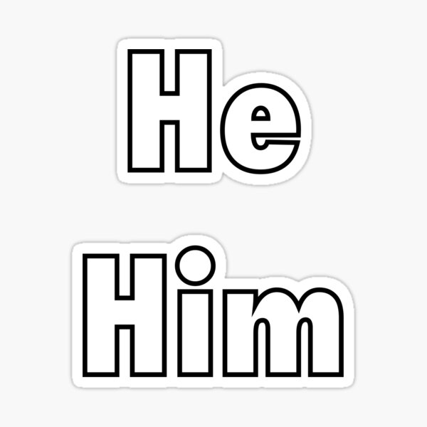 "He/Him" Sticker for Sale by Ariana Black | Redbubble