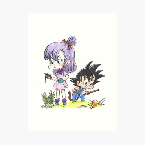 "Bulma Goku chibi" Art Print by Libou | Redbubble