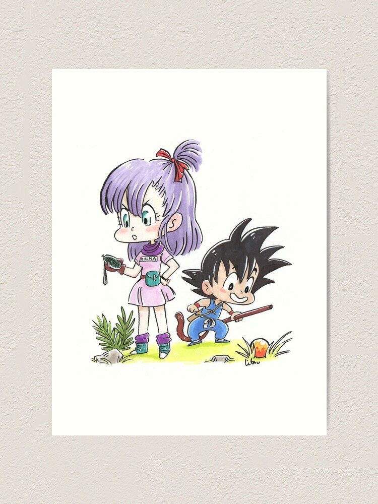 "Bulma Goku chibi" Art Print by Libou | Redbubble
