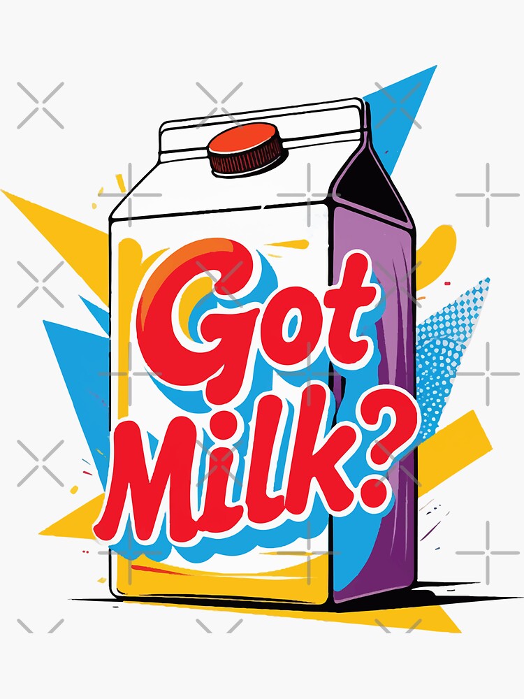 "Retro Pop Art Got Milk? Cartoon Milk Carton Design" Sticker for Sale ...