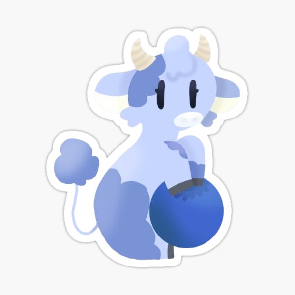 "Bluebell the Blueberry Cow" Sticker for Sale by Starship407 | Redbubble