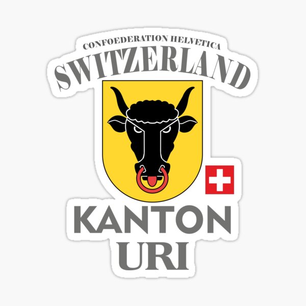 "Canton of Uri Switzerland" Sticker for Sale by dekoschrift | Redbubble