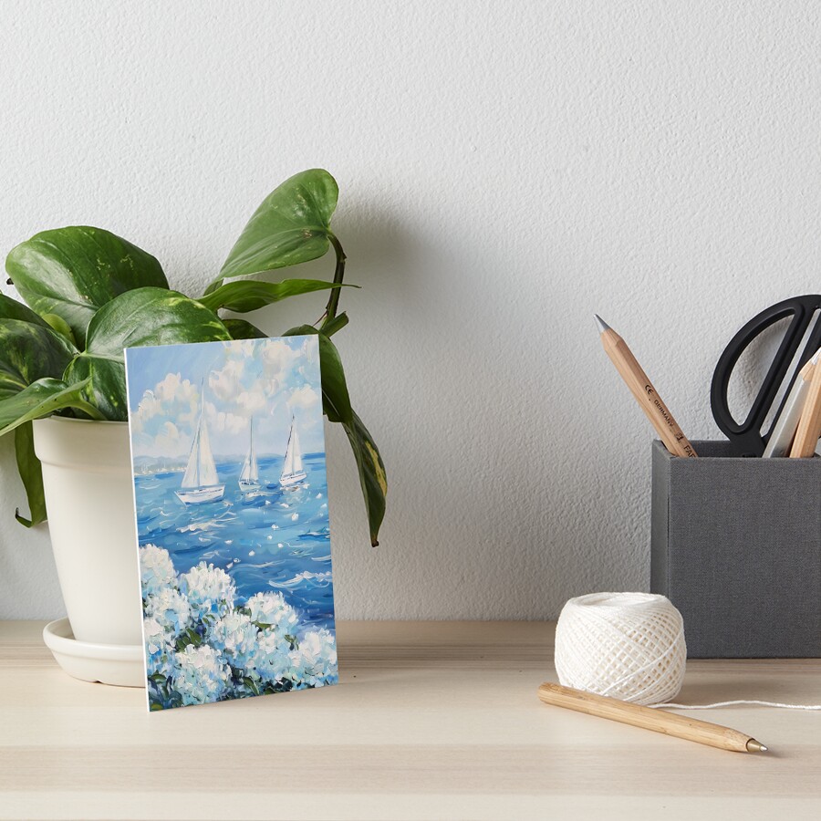 "Coastal Blue and White Hydrangea Ocean" Poster for Sale by Anova ...