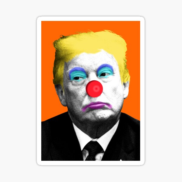 "Everyone loves a clown - Orange" Sticker for Sale by garyhogben ...