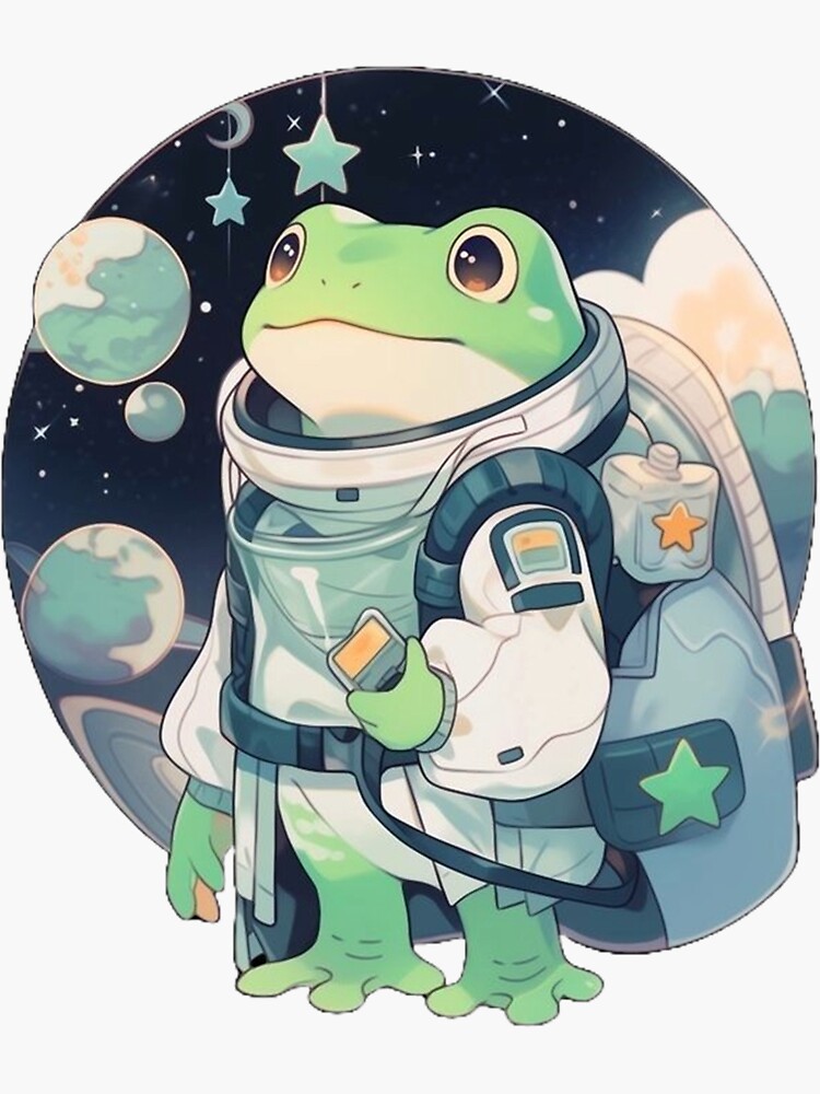 "Astronaut Frog Sticker | Cartoon Space Adventure" Sticker for Sale by ...