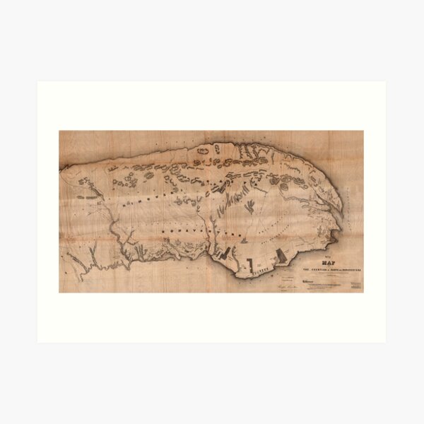 "Map Of Gaspe 1857" Art Print for Sale by mollyfare | Redbubble