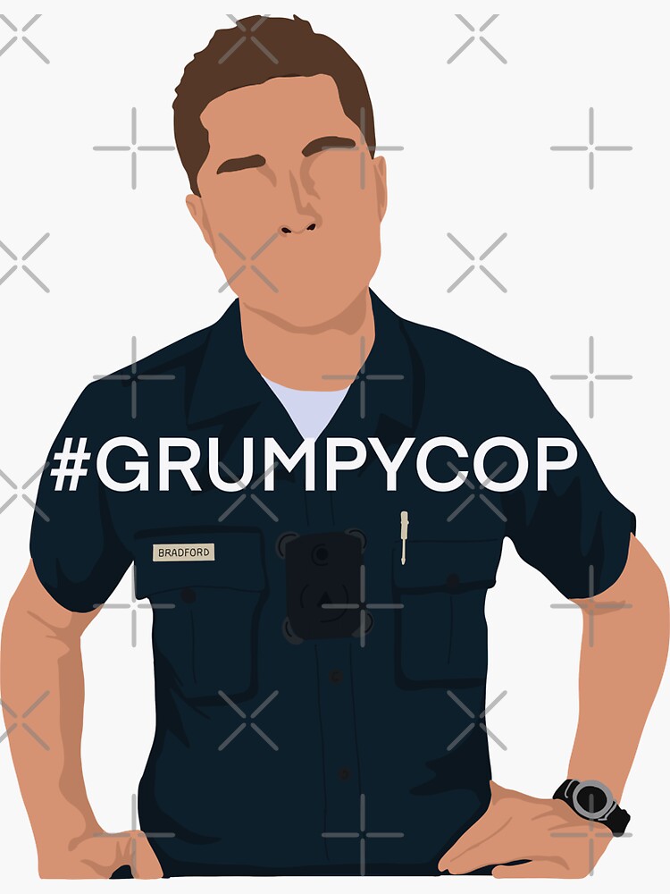 "Grumpy Cop" Sticker by SabrinaArt05 | Redbubble
