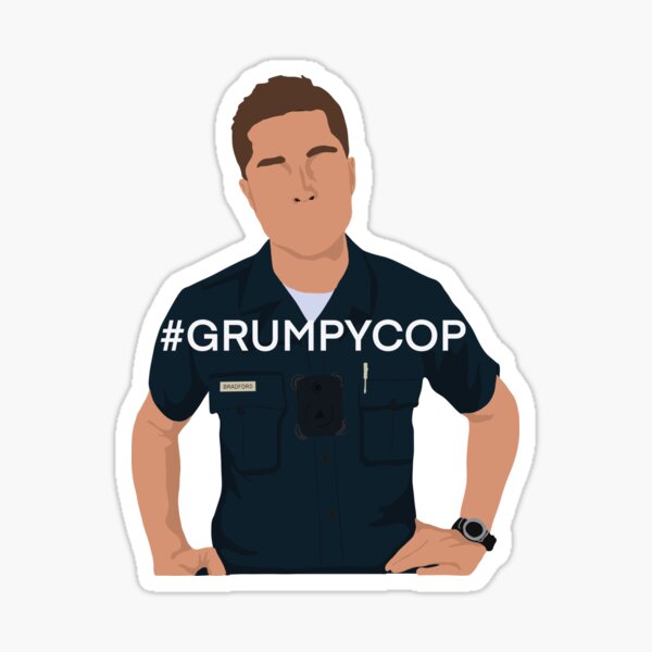"Grumpy Cop" Sticker by SabrinaArt05 | Redbubble