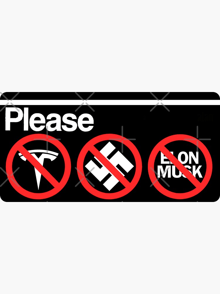 "NYC Subway Sign : No Tesla No Nazi No Elon Musk" Sticker for Sale by ...