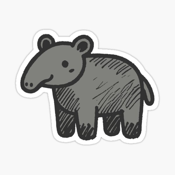 " Childlike Tapir Sketch" Sticker for Sale by 2Blue-Dots | Redbubble