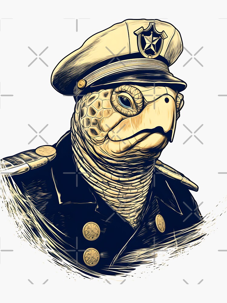 "turtle captain sailor sea turtle" Sticker by DerSenat | Redbubble