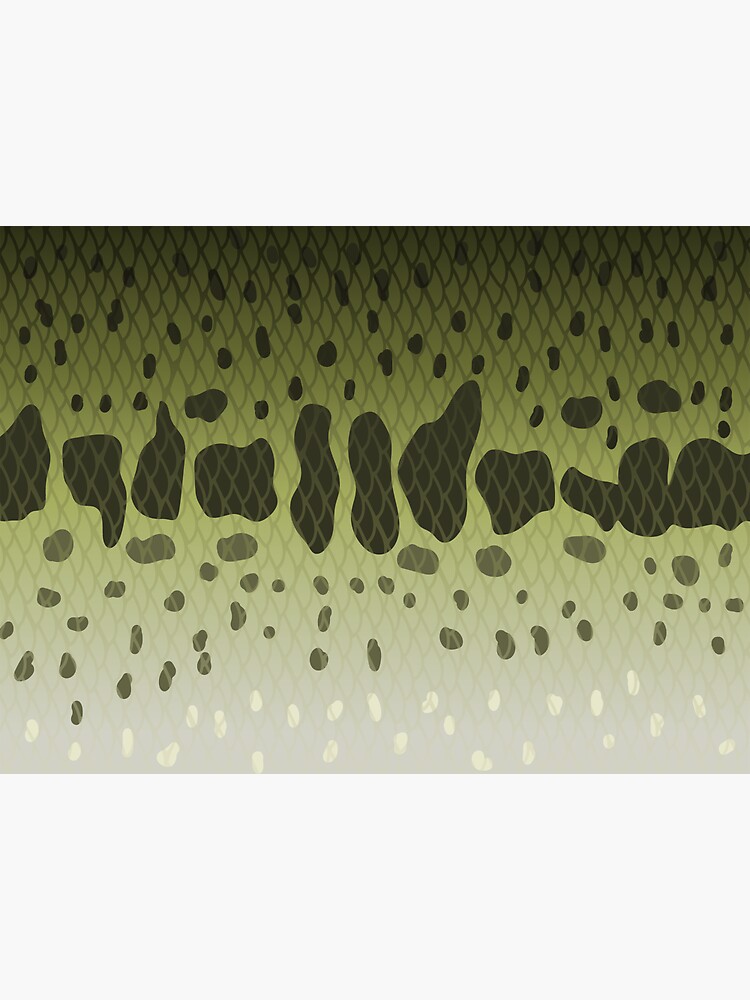 "Largemouth Bass Skin Pattern Fishing Design" Sticker for Sale by ...