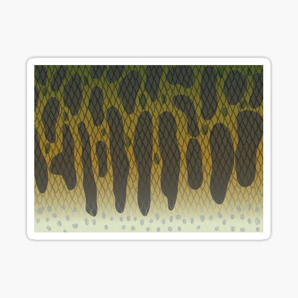 "Smallmouth Bass Skin Pattern Freshwater Game Fishing Design" Sticker ...