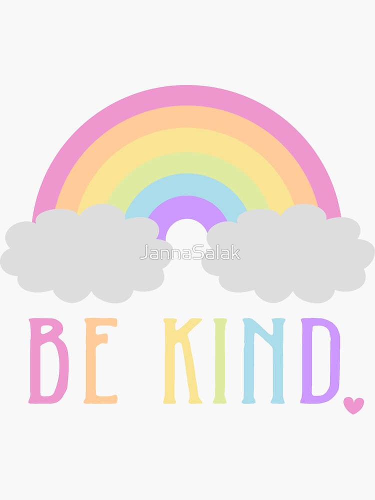 "Be Kind Pastel Rainbow Pride" Sticker for Sale by JannaSalak | Redbubble