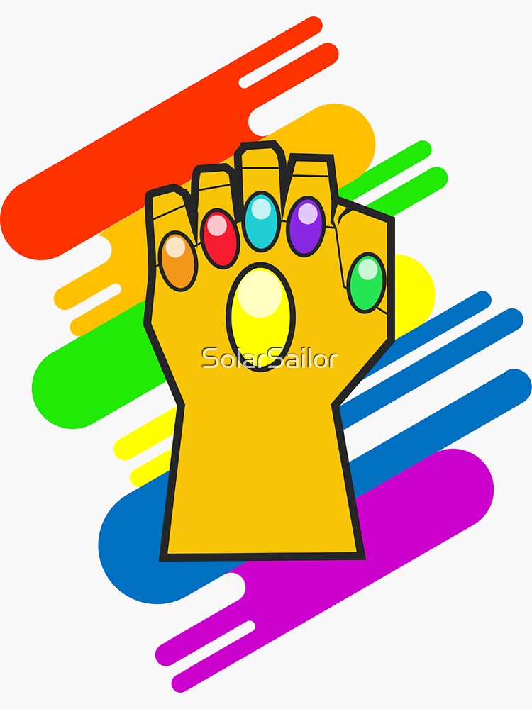 "Minimalistic Infinity Gauntlet " Sticker for Sale by SolarSailor ...