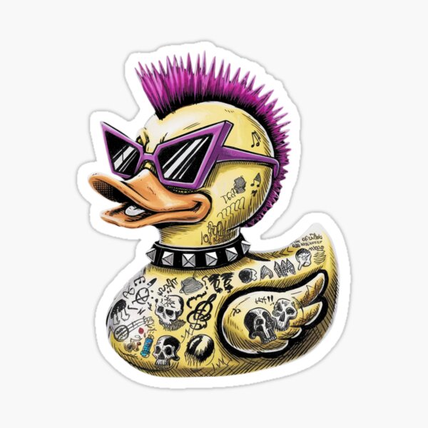 "Punk Duck Duckling Punk Rocker" Sticker for Sale by TynesDesign ...