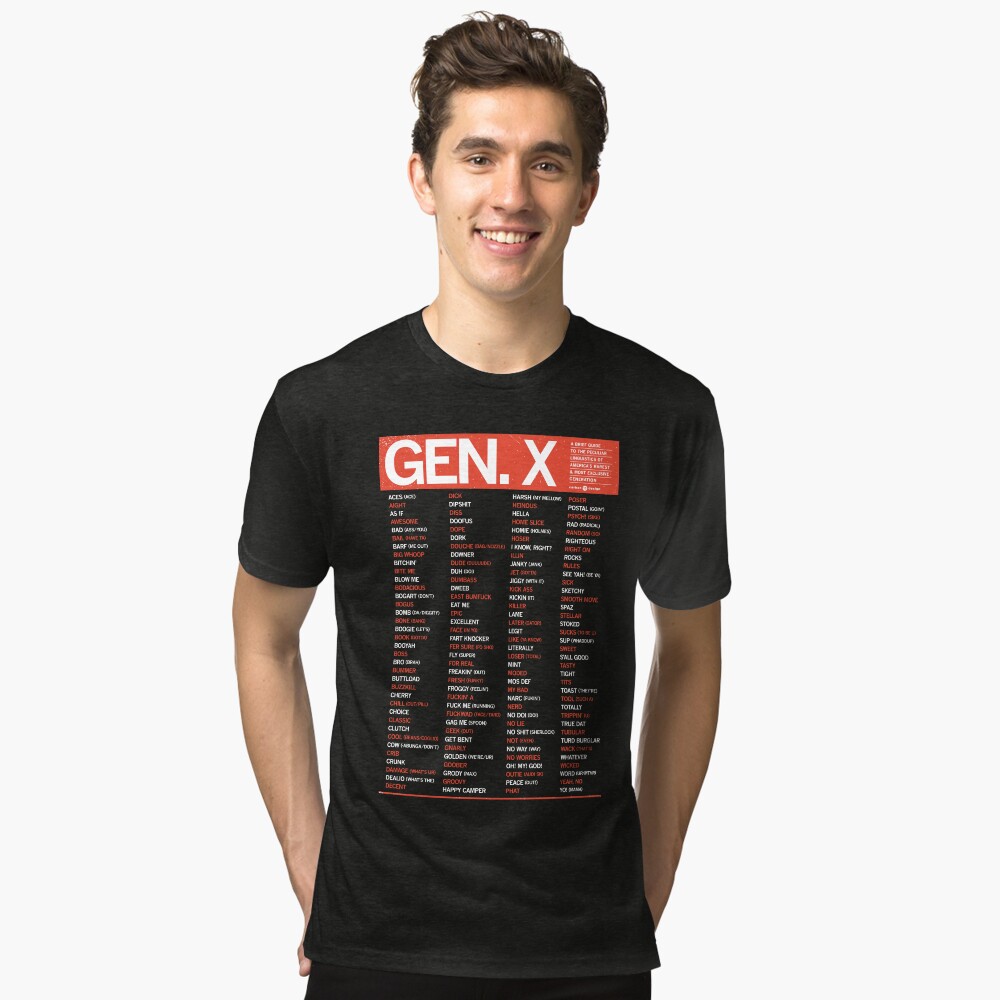 "GEN X - SLANG GUIDE - RED" Sticker for Sale by Carbon13Design | Redbubble