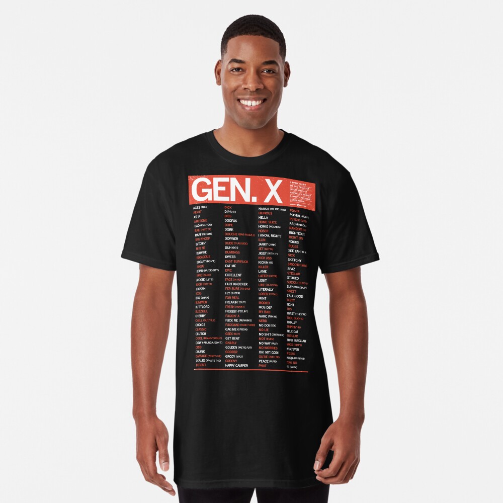 "GEN X - SLANG GUIDE - RED" Sticker for Sale by Carbon13Design | Redbubble