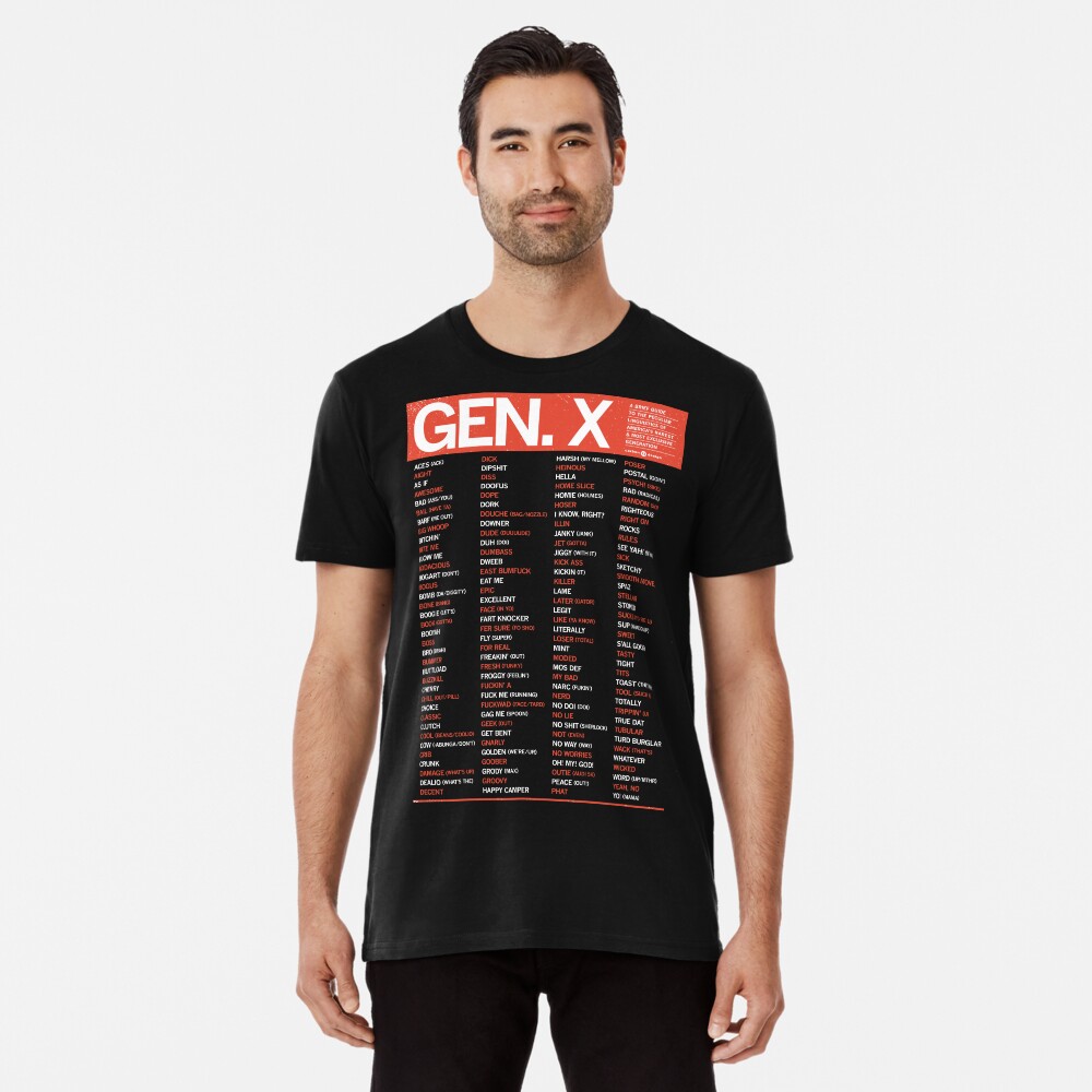 "GEN X - SLANG GUIDE - RED" Sticker for Sale by Carbon13Design | Redbubble
