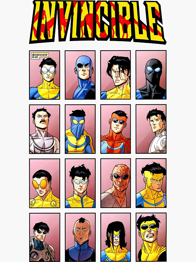 "Invincible Superhero Characters" Sticker for Sale by kareydiwanpro ...