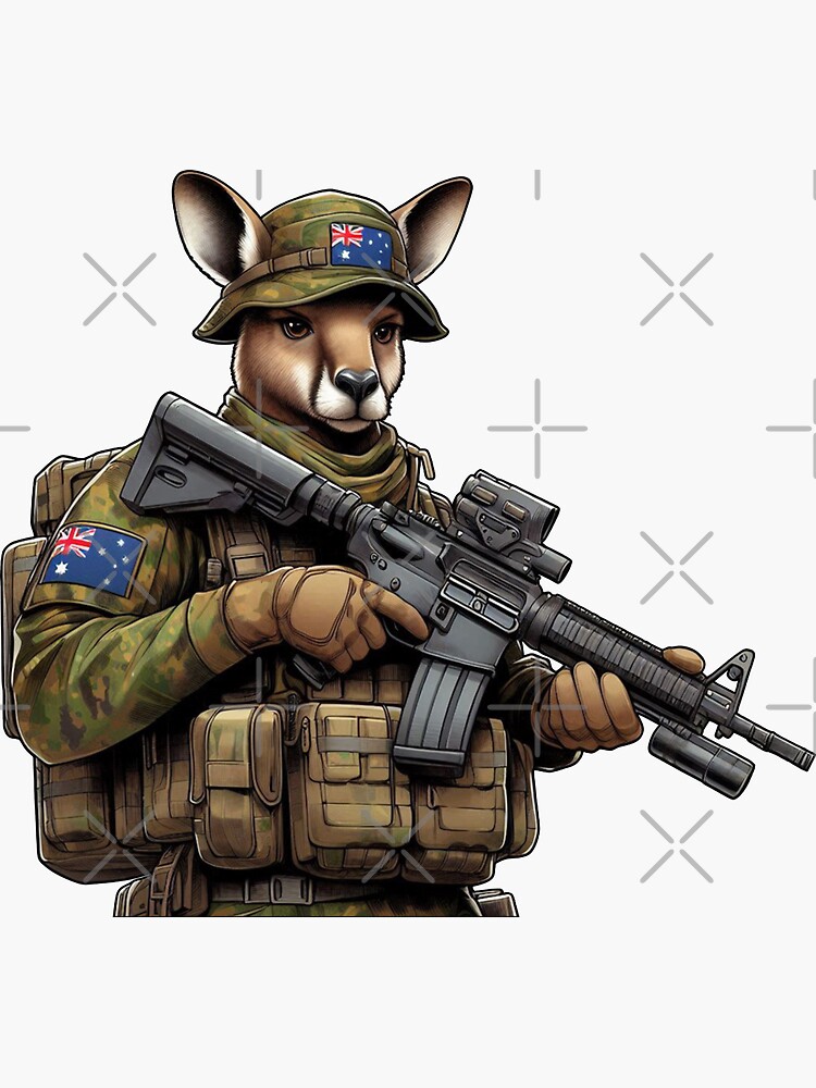 "Tactical Kangaroo " Sticker for Sale by RAWLIFEGRAPHIC | Redbubble