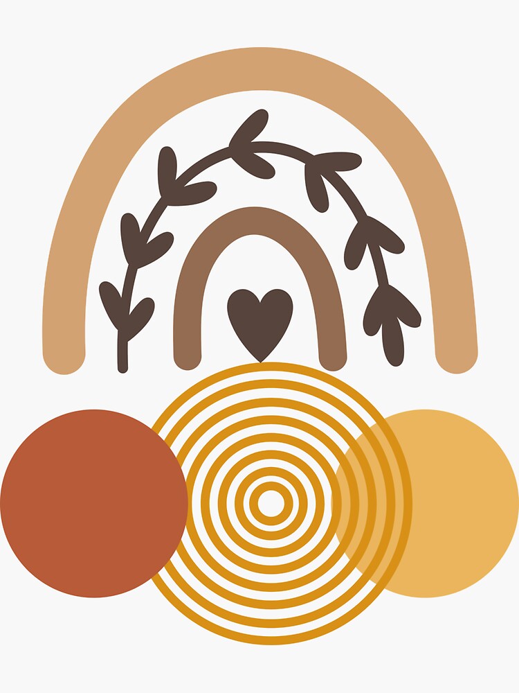 "Boho Rainbow and Geometric Shapes Print" Sticker for Sale by paknapat ...