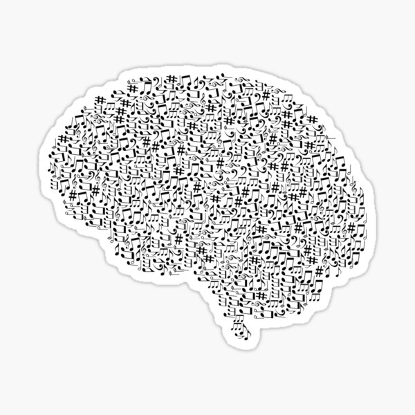 "Musical Notes Brain" Sticker by Uma8 | Redbubble