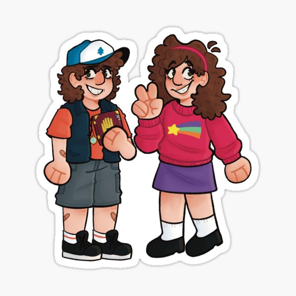 "dipper and mabel sticker" Sticker for Sale by wheezeknees | Redbubble