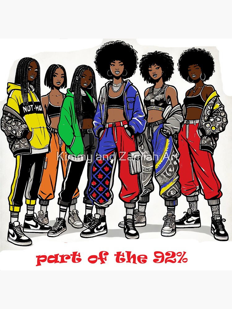 "Hip-hop 92%" Sticker for Sale by ZAMIAH | Redbubble