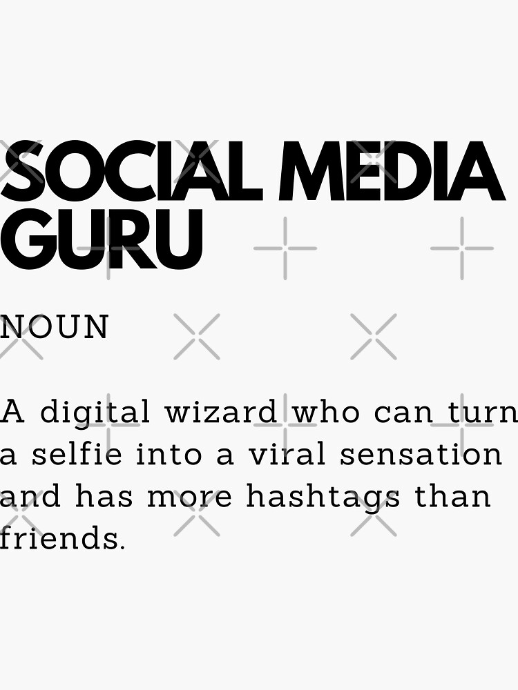 "Funny Social Media Guru Definition – Digital Expert Humor" Sticker for ...