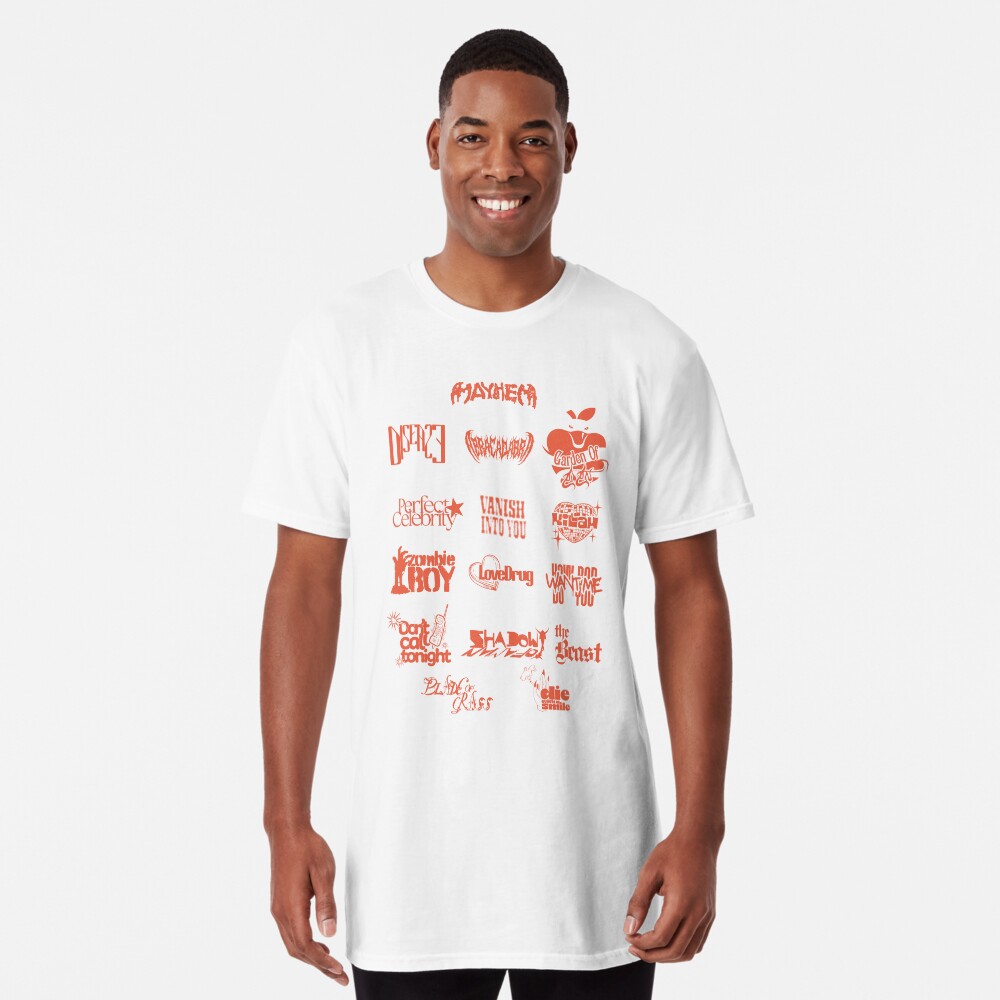 "MAYHEM Tracklist Logo" Sticker for Sale by michymichyspace | Redbubble