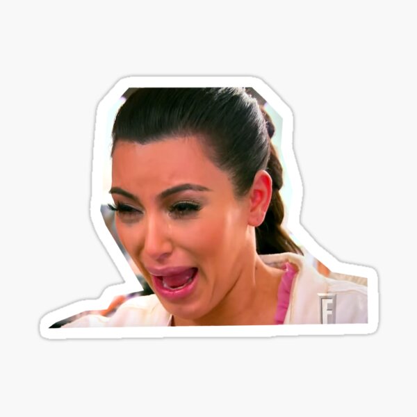 "kim kardashian crying meme" Sticker for Sale by briannatwumasi | Redbubble