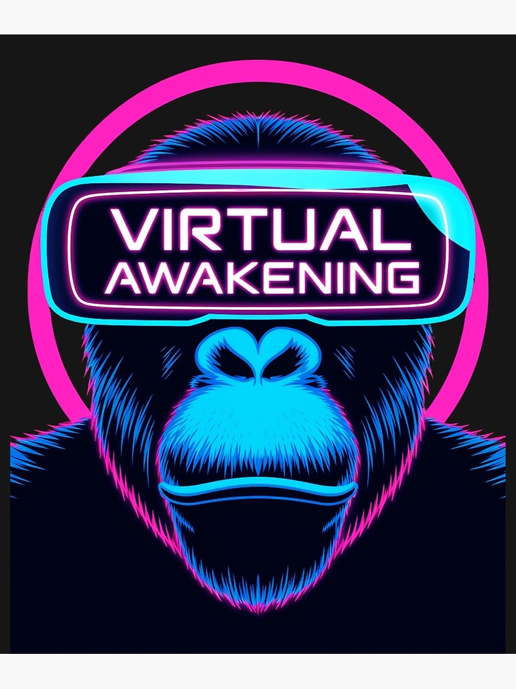 "Virtual Awakening – Cyberpunk Chimp in VR Goggles" Poster for Sale by ...