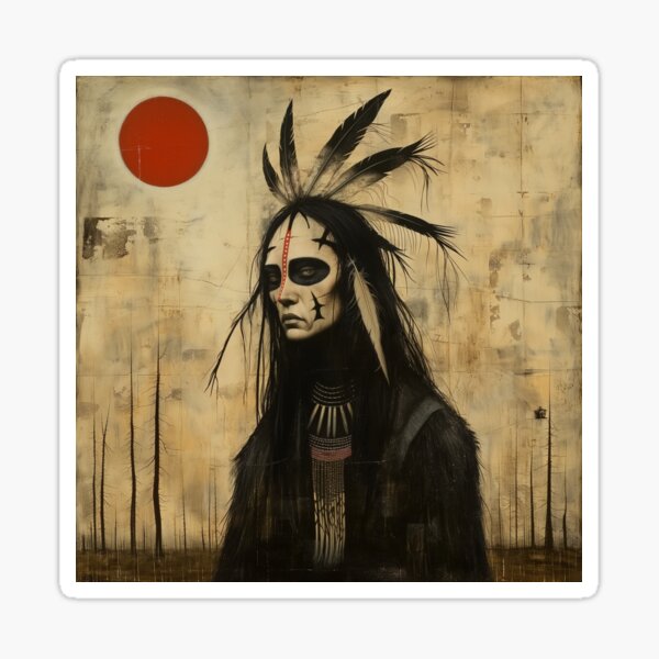 "Warrior of the Red Sun" Sticker for Sale by TribalSpirits | Redbubble