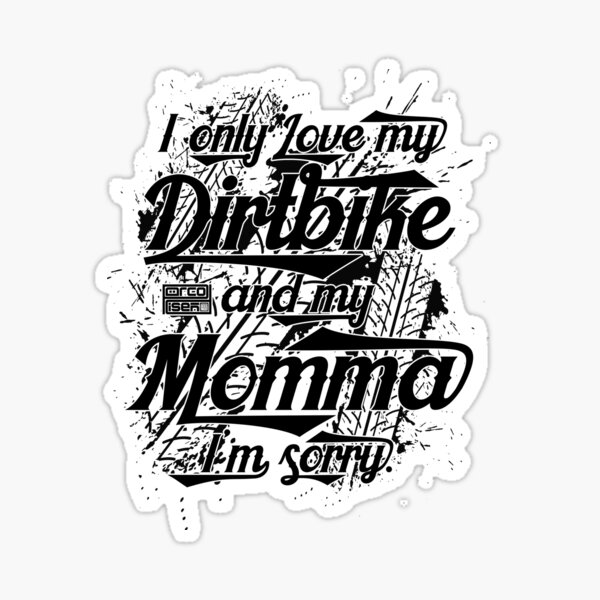 "Grudge Love Dirtbike Momma Tire Tracks Mothers' Day" Sticker for Sale ...