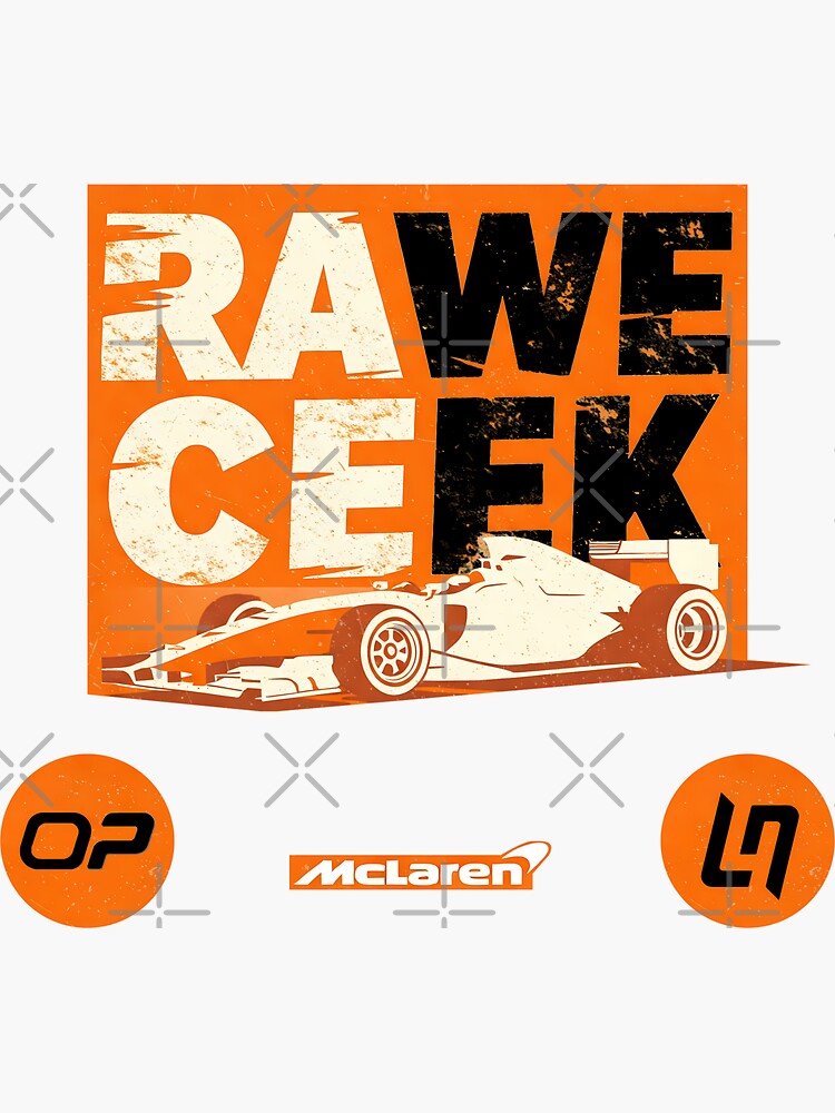 "McLaren 'RAWE CEEK' F1 Art - Papaya Orange Racing Design 2025 Formula 1 Race Week Fan Merch ...